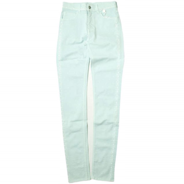 新品 MM6 メゾンマルジェラ イタリア製 クロスプリント 5Pスキニーパンツ S32LA0086 S43460 40 Light Blue Maison Margiela