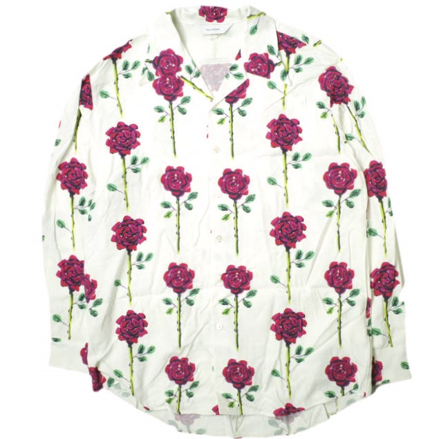 新品 SASQUATCHfabrix. サスクワァッチファブリックス ROSE BIG OPEN COLLAR SHIRT ローズビッグオープンカラーシャツ 22SS-SY9-006 M