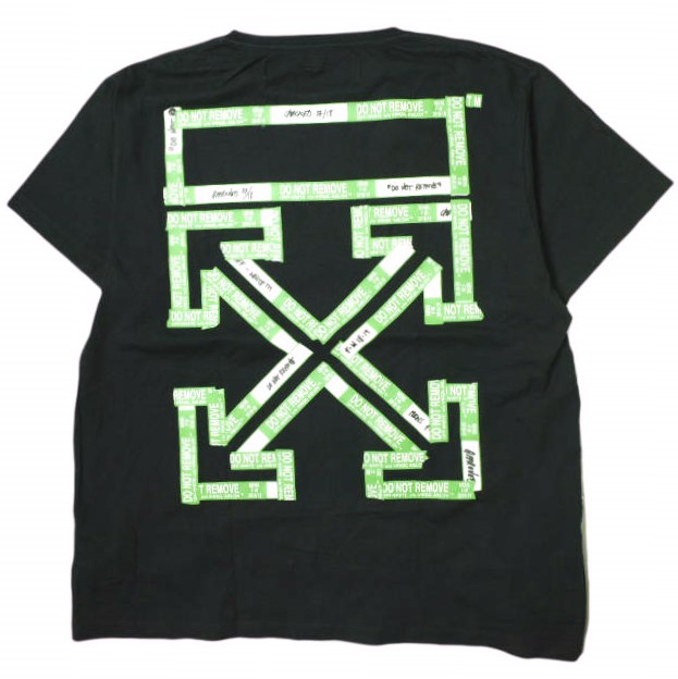 OFF-WHITE オフホワイト 18AW SSENSE Exclusive 3D Diagonal T-Shirt バックプリント オーバー ...