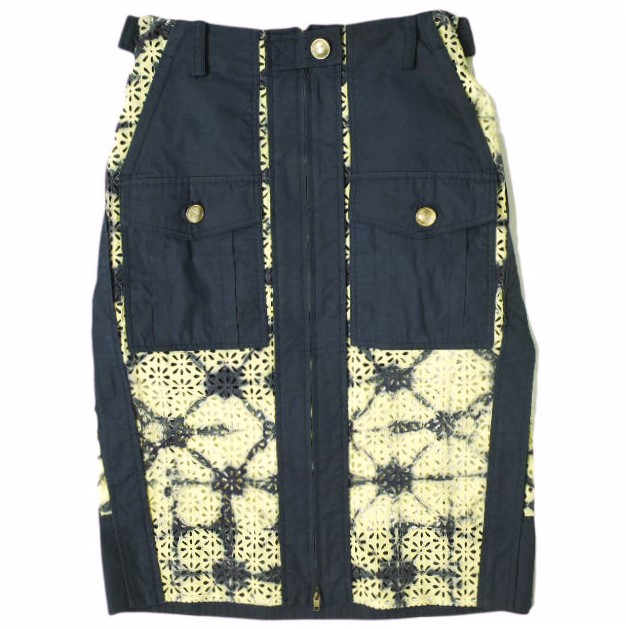3.1 Phillip Lim フィリップリム 22SS Printed Broderie Anglaise Utility Skirt ユーティリティースカート P221-3402PBA 00 NAVY/YELLOW