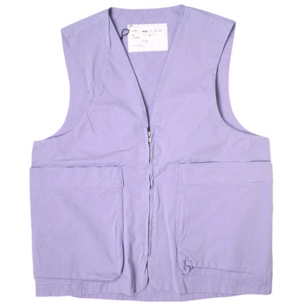 新品 CAMIEL FORTGENS カミエル フォートヘンス 23SS ZIP VEST TWILL コットンツイル ジップベスト CF.15.05.01.01 M PURPLE ジレ g19872