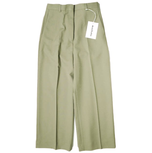 新品 Acne Studios アクネストゥディオズ 22AW ウールブレンドハイウエストトラウザーズ ワイドテーラードパンツ FA-WN-TROU000889 34