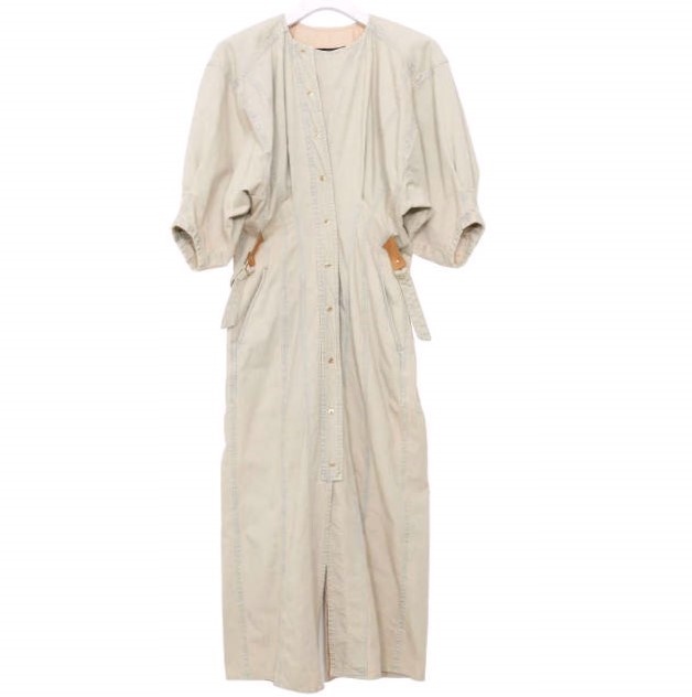 新品 PHOTOCOPIEU フォトコピュー 23AW 日本製 ASTRID - MIDI DRESS デニムロングワンピース 36 PINK BEIGE 定価82,500円 トップス