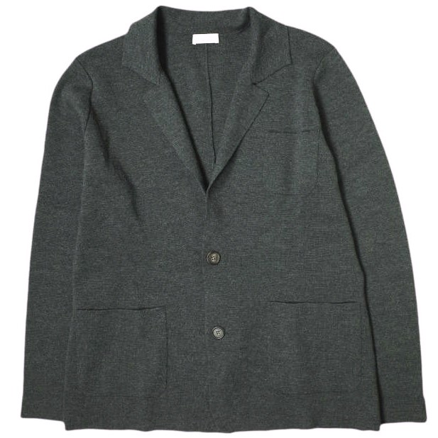 CRUCIANI クルチアーニ イタリア製 ミラノリブ シングルニットジャケット 1122-343-3290 48 チャコールグレー 2B テーラード アウター