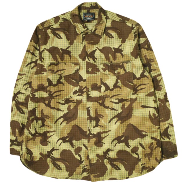 PALACE x BEAMS PLUS パレス ビームスプラス 24AW 別注 WORK SHIRT チェック&カモフラージュ ワークシャツ 38-11-0922-791 L BEIGE 長袖