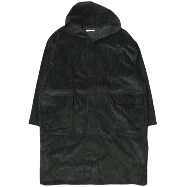 s.k. manor hill エスケーマノアヒル 18AW HOODED CANOPY COAT - CORDUROY コーデュロイフーデッドコート L BLACK オーバーサイズ