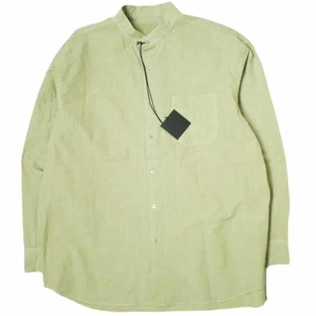 新品 yoko sakamoto ヨーコサカモト 25SS 日本製 BAND COLLAR SHIRT バンドカラーシャツ YS-25SS-64 L MINT GREEN 長袖 トップス