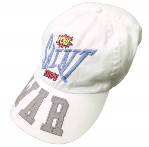 SAINT MICHAEL セントマイケル 21AW 日本製 CAP_WAR ロゴ刺繍6パネルキャップ SM-A21-0000-042 ONE SIZE WHITE SAINT Mxxxxxx 帽子