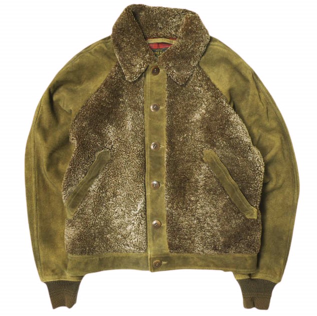 新品 RRL ダブルアールエル 25SS シアリングパネルド ラフアウトスエードジャケット S Double RL グリズリー 熊ジャン 定価506,000円