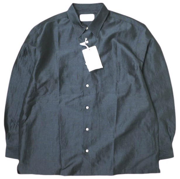 新品 Ernie Palo アーニーパロ 25SS 日本製 Silk Linen Shirt シルクリネンシャツ EP09SH03 48 NAVY 長袖 定価44,000円 トップス