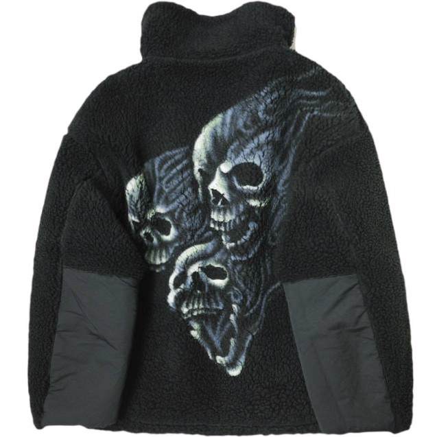 BOWWOW x  FLASH バウワウ ロイヤルフラッシュ ハンドペイント ボアジャケット BW19FW-RF01 M ブラック フリース ブルゾン スカル