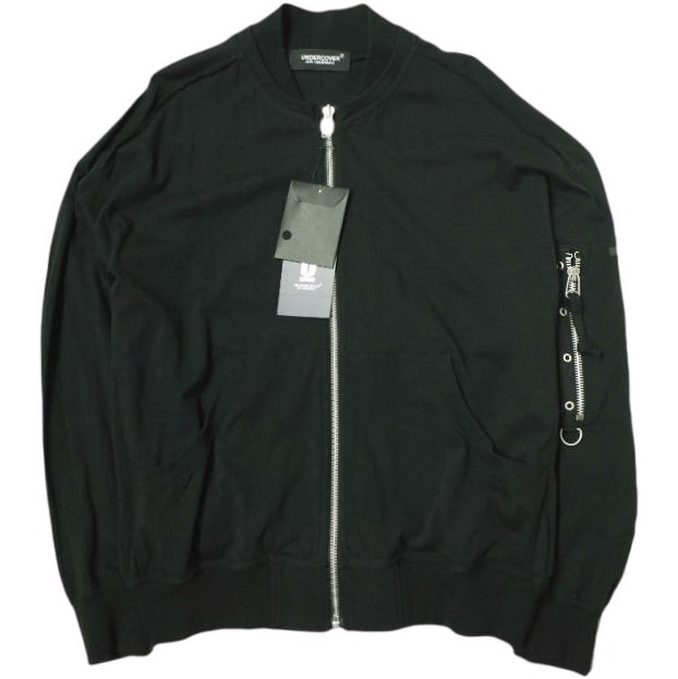 新品 UNDERCOVER アンダーカバー 24SS Custom Blouson 再構築 カスタムブルゾン UC1D4205 3 BLACK MA-1 ジップ ジャケット 定価74,800円