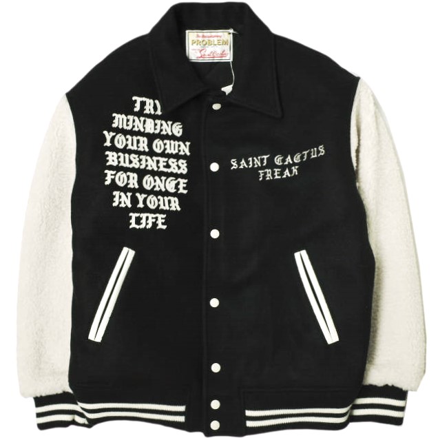 新品 SAINT MICHAEL x Cactus Plant Flea Market セントマイケル カクタス 24AW CP_VARSITY JKT / LMA スタジャン SM-YS1-0000-C08 L BLK