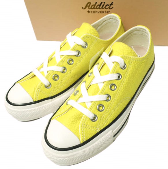 新品 CONVERSE ADDICT コンバースアディクト 24SS CHUCK TAYLOR LEATHER OX チャックテイラー レザーオックス 1AD987 US4.5(23cm) YELLOW