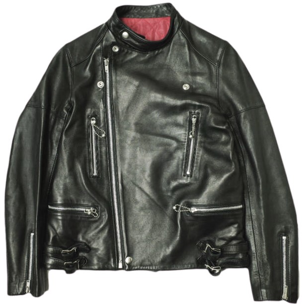 Scye サイ GTモンザ型 スペインラムレザーダブルフロントバイカージャケット 1216-63051 38 BLACK 定価275,000円 ダブルライダース