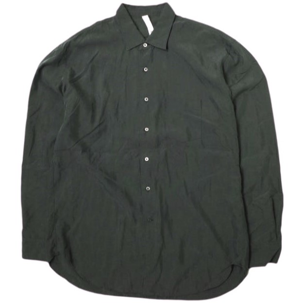 AMC エーエムシー 日本製 JOHN レーヨンレギュラーカラーシャツ M Carbon Black 長袖 トップス