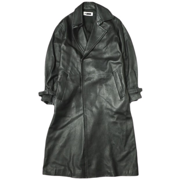 H BEAUTY&YOUTH エイチ ビューティーアンドユース LEATHER TRNCH COAT シープレザートレンチコート 1625-199-4645 S BLACK アウター