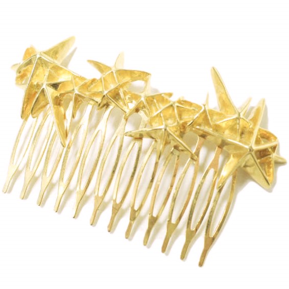 新品 PLUIE プリュイ シューティングスターコーム SHO-C ゴールド 星 ヘアジュエリー バレッタ 櫛 アクセサリー