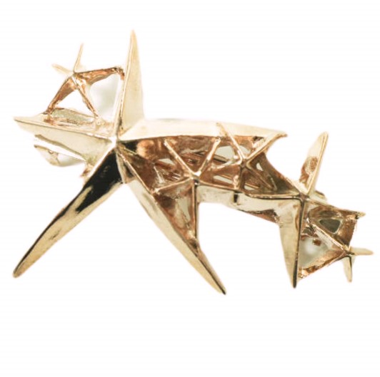 新品 PLUIE プリュイ フランス製 シューティングスターM バレッタ SHO/M ROSE GOLD ヘアジュエリー 櫛 アクセサリー