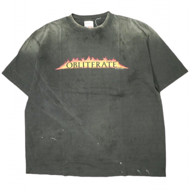 新品 SAINT MICHAEL セントマイケル 25SS 日本製 SS TEE / OBLITERATE ヴィンテージ加工Tシャツ SM-HR8-0000-013 XL BLACK SAINT Mxxxxxx