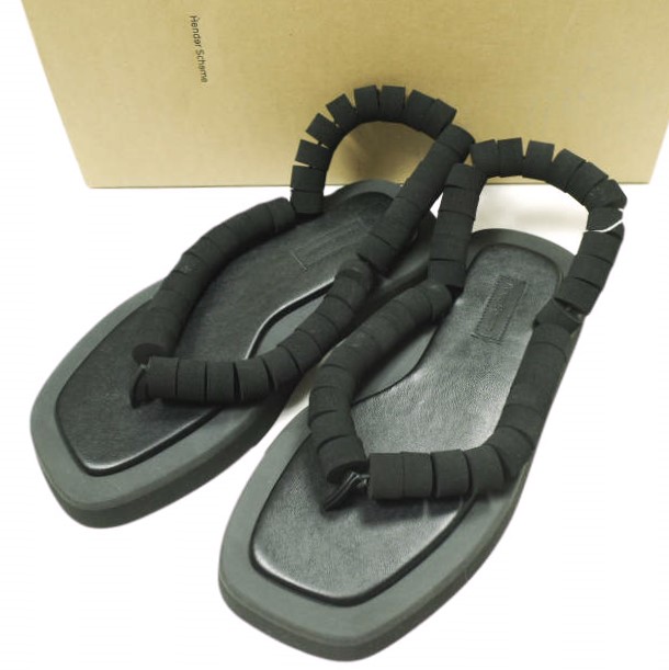 新品 Hender Scheme エンダースキーマ 日本製 thong ネオプレーン トングサンダル ol-rs-tng 1(22.5-23cm) BLACK 定価34,100円 シューズ