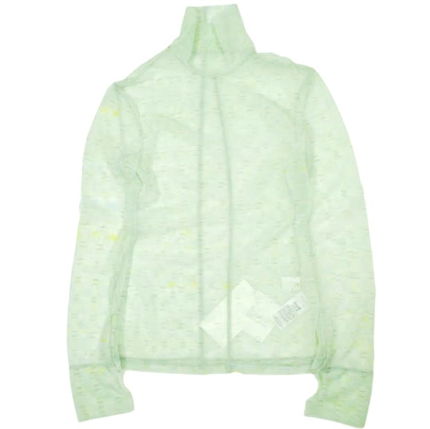 新品 Mame Kurogouchi マメクロゴウチ Marble Printed Plaid Sheer High Neck Top シアーカットソー MM23SS-JS020 1 MINT 定価35,200円