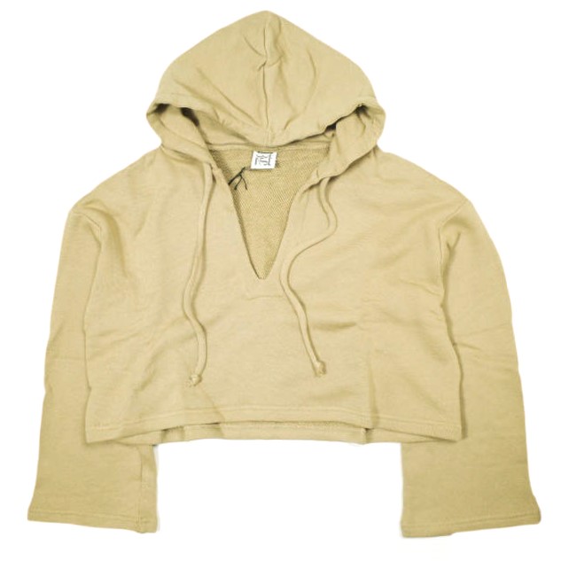 新品 BASERANGE ベースレンジ ORDU SWEAT SHIRT オーガニックコットン クロップドスウェットプルオーバーパーカー XS BEIGE 定価38,720円
