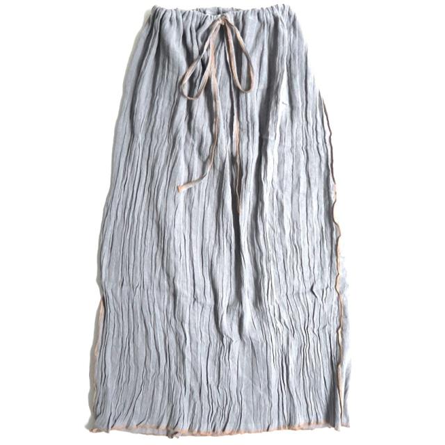 新品 BASERANGE ベースレンジ 25SS MAX SKIRT - Crinkle Linen コットンリネン ロングスカート SKMX-LC-SP25 XS Bayon Grey 定価27,280円