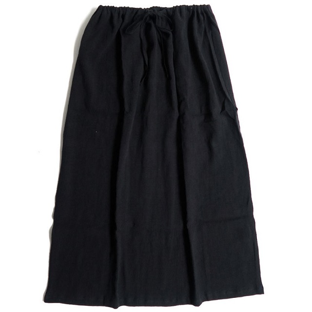 新品 BASERANGE ベースレンジ 25SS MAX SKIRT - Crinkle Linen コットンリネン ロングスカート SKMX-LC-SP25 XS Black 定価27,280円