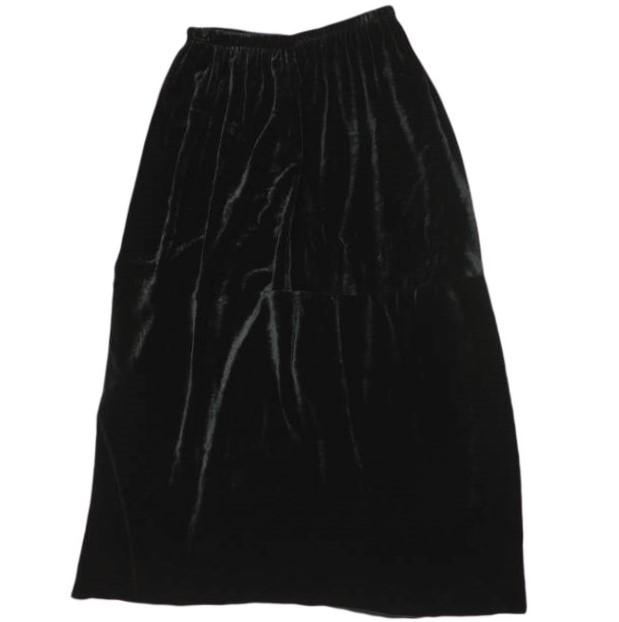 新品 BASERANGE ベースレンジ 25SS OLIN SKIRT シルクベルベットロングスカート SKOLI-VE-SP25 S BLACK ベロア イージー 定価43,560円
