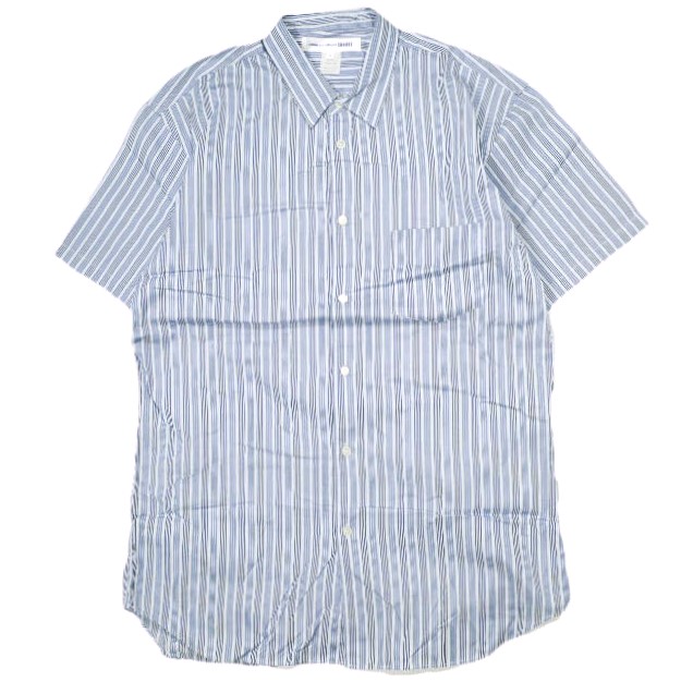 COMME des GARCONS SHIRT コムデギャルソンシャツ FOREVER S/S STRIPE SHIRT ストライプショートスリーブシャツ CDGS7ST L BLUE