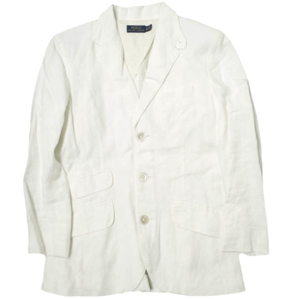 POLO RALPH LAUREN ポロ・ラルフローレン 20SS リネンブレザー 211800721001 0 WHITE 定価81,400円 3ボタン テーラードジャケット