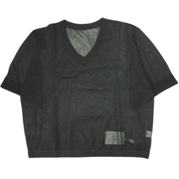 新品 CLANE クラネ 24SS SHEER V NECK KNIT TOPS シアーVネックニットトップス 16106-2152 1 BLACK セーター 半袖 トップス