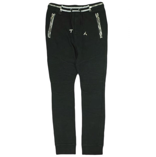 BALMAIN バルマン 18AW zip-detail biker track pants ジップバイカートラックパンツ W8H5584J093 S Black 蛇腹 裏起毛 スウェット