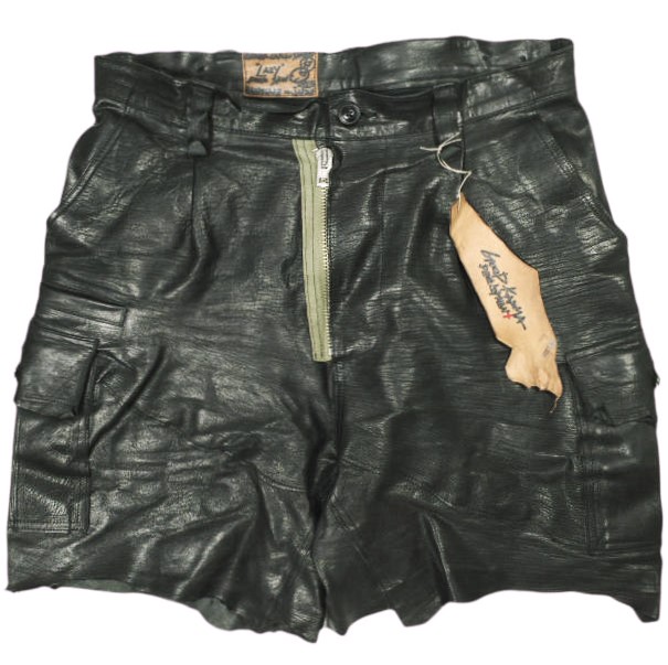 GOODKARMA DEVELOPMENT グッドカルマ ディベロップメント LEATHER CARGO SHORTS LAZY エゾシカ レザーカーゴショーツ 3 BLACK パンツ