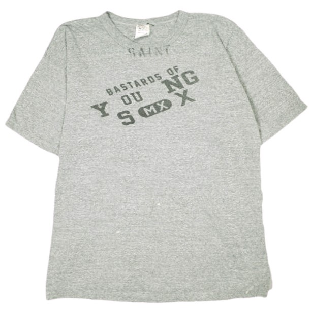 SAINT MICHAEL x BerBerJin セントマイケル ベルベルジン 25SS 別注 BJ_SS TEE / YOUNG 霜降りプリントTシャツ SM-HR8-0000-C37 L GRAY