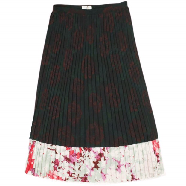 新品 DRIES VAN NOTEN ドリスヴァンノッテン 23SS SAREAN BIS 6015 W.W.SKIRT DESA フラワープリント プリーツスカート 34 定価124,300円