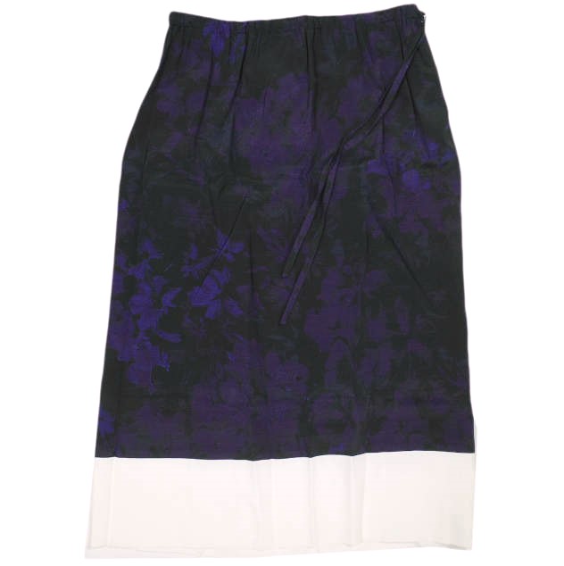 新品 DRIES VAN NOTEN ドリスヴァンノッテン 23SS SCOTTA 6118 W.W.SKIRT フラワープリント レーヨンスカート 34 PURPLE 定価86,900円