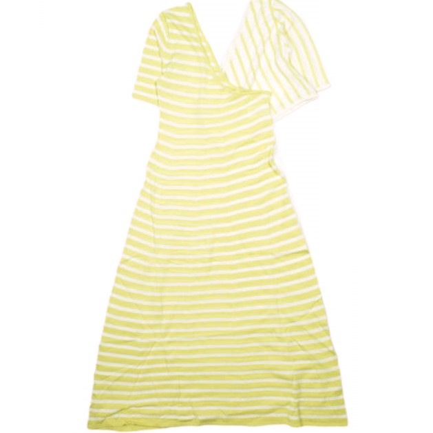 新品 TAN タン 22SS 日本製 コンビボーダー ニットロングワンピース TN22SS021 Free CREAM YELLOW ドレス トップス