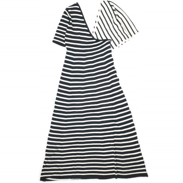 新品 TAN タン 22SS 日本製 コンビボーダー ニットロングワンピース TN22SS021 Free NAVY ドレス トップス