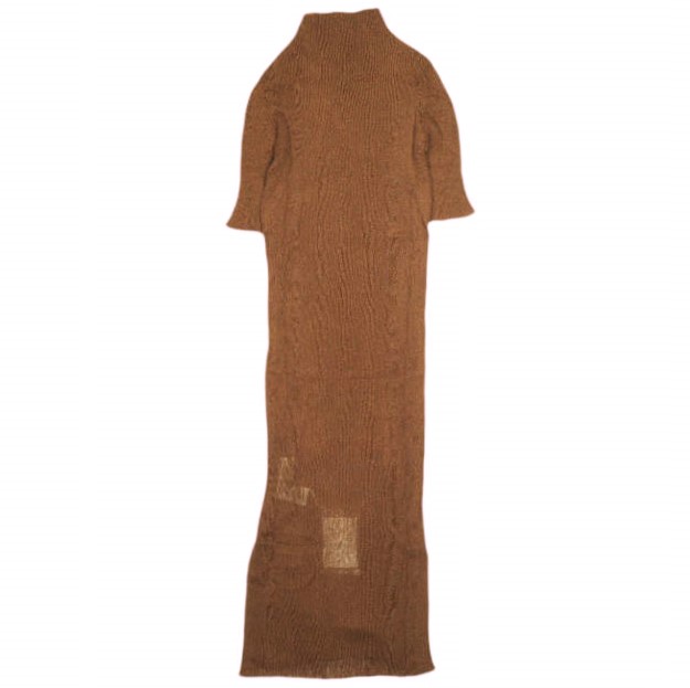 新品 TAN タン 22SS 日本製 SPARKLE DRESS リブ編みニットロングワンピース TN22SS002 Free BRONZE 五分袖 ドレス トップス