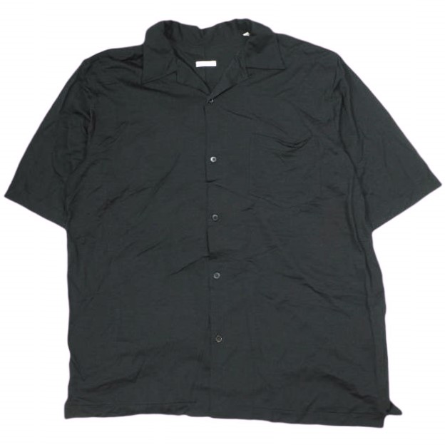 COMOLI コモリ 日本製 ウール天竺 半袖シャツ M01-05010 3 NAVY 半袖 開襟 オープンカラー トップス