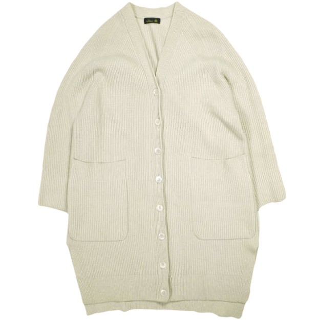 Drawer ドゥロワー 9Gアゼ編みロングカーディガン 6515-105-0422 Free BEIGE ウールカシミヤ ニット 定価97,900円 トップス