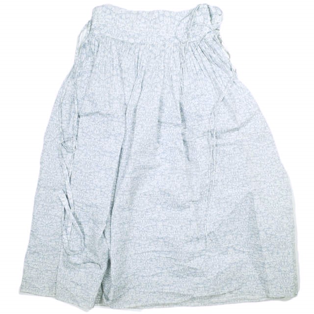 HORROR VACUI x Drawer ホラーヴァキュイ ドゥロワー 別注 CLAIRE SKIRT フローラルプリント ギャザースカート XS Blue フレア タック