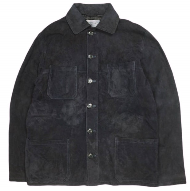 QUATTROCCHI クアトロッキ ゴートスエードカバーオール 23-18-0091-330 44 NAVY レザージャケット International Gallery BEAMS