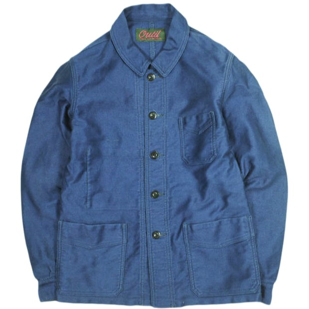 OUTIL ウティ 日本製 インディゴ染め コットンモールスキンカバーオール 1 Indigo ジャケット アウター