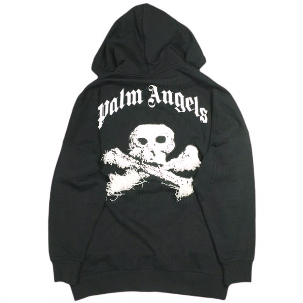 Palm Angels パームエンジェルス SKULL HOODIE スカルロゴ オーバーサイズパーカー PMBB036F19631029 M BLACK スウェット プルオーバー