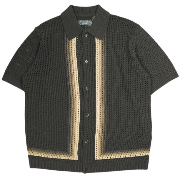KITH NYC キスニューヨークシティ 25SS Thompson Crochet Buttondown クロシェ編みショートスリーブシャツ 25051060004220 M Kindling