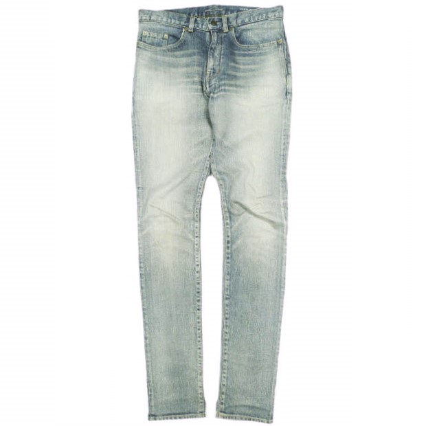 SAINT LAURENT サンローラン 日本製 D02 WHISKERED SKINNY JEANS ヴィンテージ加工スキニーデニムパンツ 527389 YB477 30 Indigo