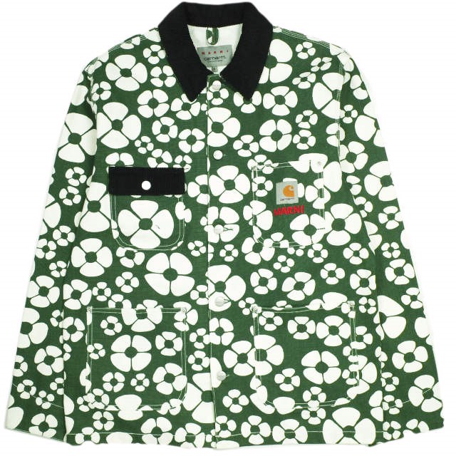 MARNI x carhartt WIP マルニ カーハート SUNFLOWER OG CHORE COAT フローラルカバーオール GUMU031289 S Forest Green チョアコート